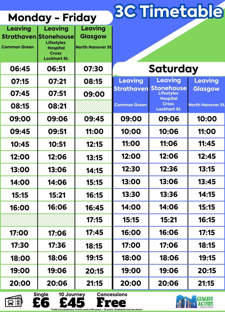 Direct Bus Service 3C now available from Glasgow to Strathaven ...